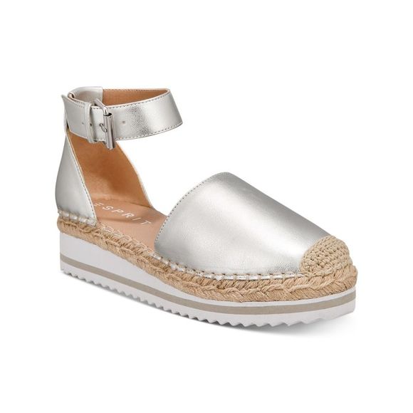 Esprit | Shoes | Esprit Womens Silver Platform Traction Toe Halla Wedge ...